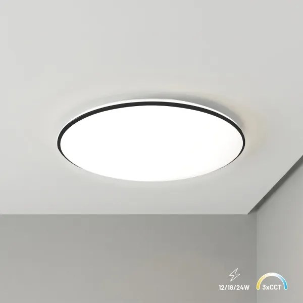 LED Stropní svítidlo HUGO LED/12/18/24W/230V 3000/4000/6500K pr. 30 cm IP54 čer.