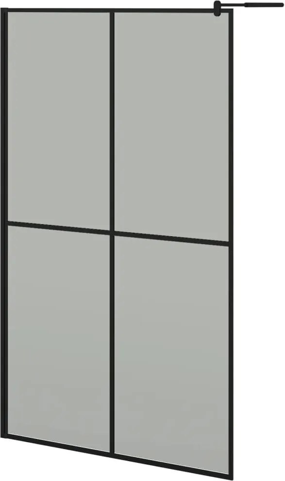 Zástěna do průchozí sprchy s policí černá 118x190 cm ESG/hliník 3185490