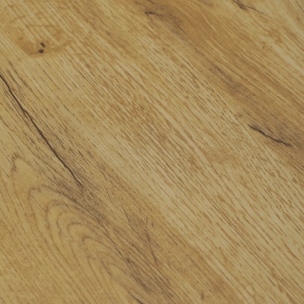 Jídelní stůl rozkládací ALMIO - dub / černé kovové nohy