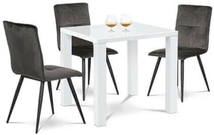 Autronic Moderní jídelní stůl Jídelní stůl 80x80x76 cm, vysoký lesk bílý (AT-3005 WT) (2xKarton)