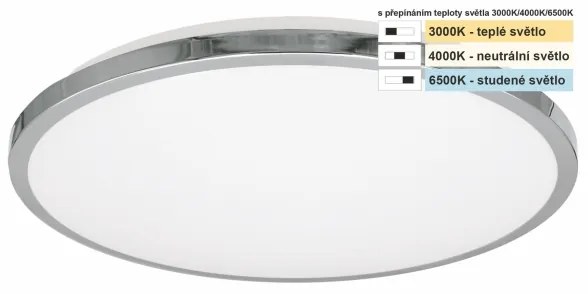 Top Light -LED Koupel. stropní svítidlo SILVER LED/10W/230V IP44 pr. 29 cm chrom
