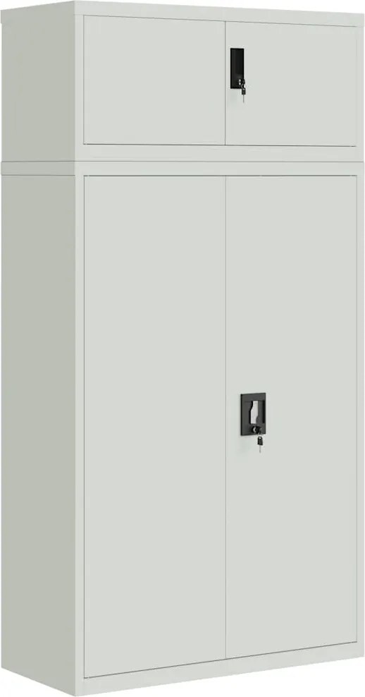 Kartotéka světle šedá 90 x 40 x 180 cm ocel 3188319