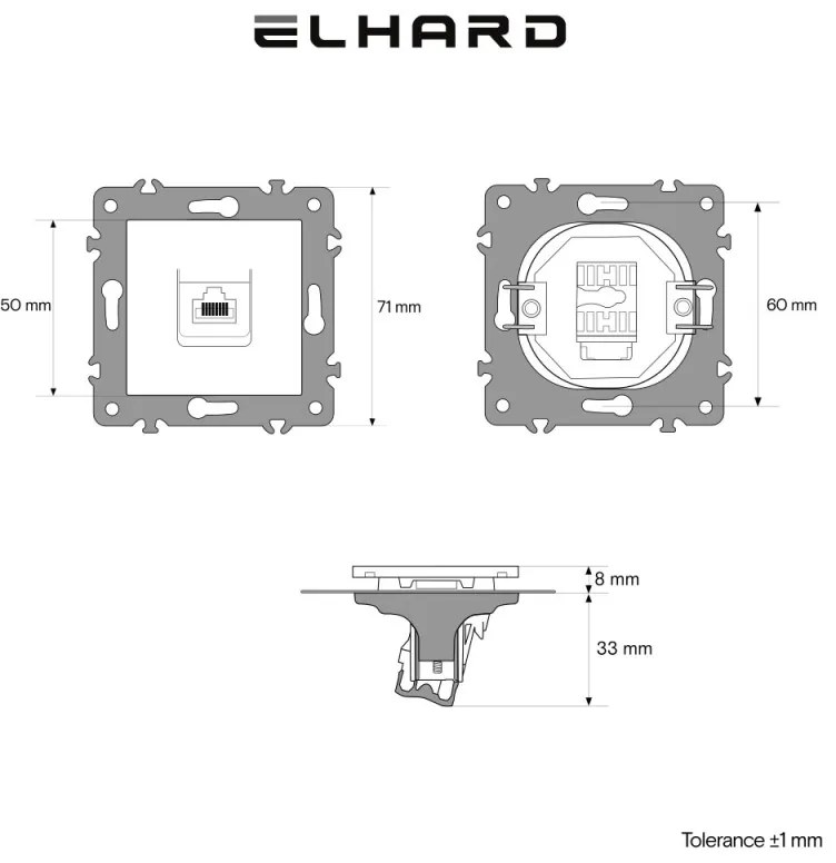 Elhard Datová zásuvka Royal RJ45, bílá YK2121W