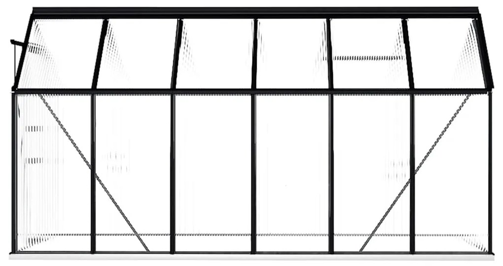 Skleník s podkladovým rámem antracitový hliník 7,03 m² - Default Title