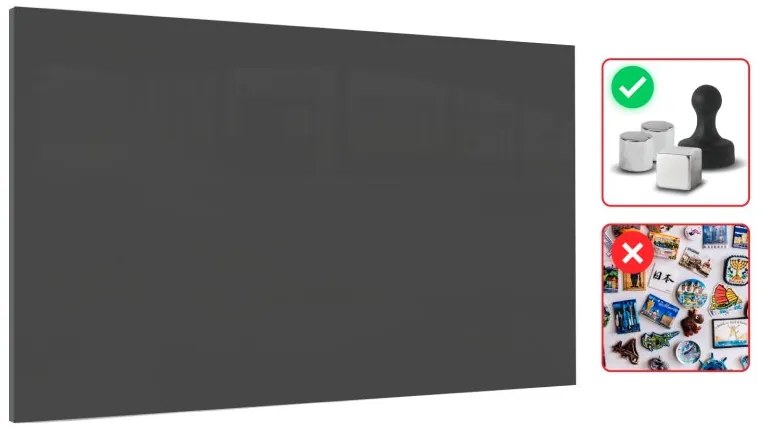 Skleněná tabule 90 x 60 cm ALLboards COLOR TS90x60DARK