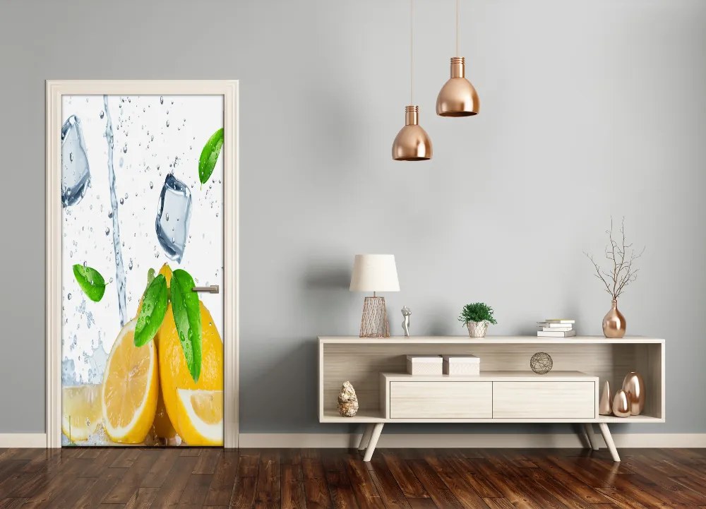 Fototapeta na dveře samolepící citron a led 95x205 cm