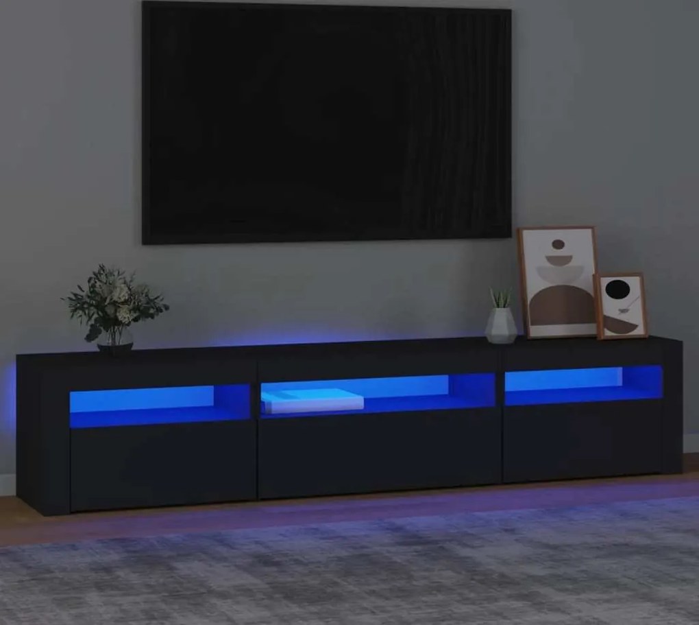 vidaXL TV skříňka s LED osvětlením 195x35x40 cm [3152740] Barva: kouřový dub