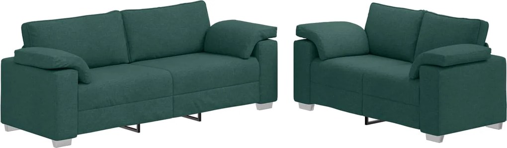 Pohovka 2 ks Tmavě zelená textil 3324745