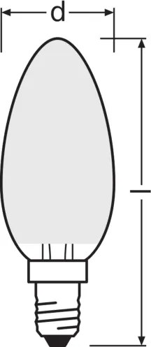 LED žárovka E14 OSRAM 3,4W (40W) teplá bílá (2700K) stmívatelná svíčka