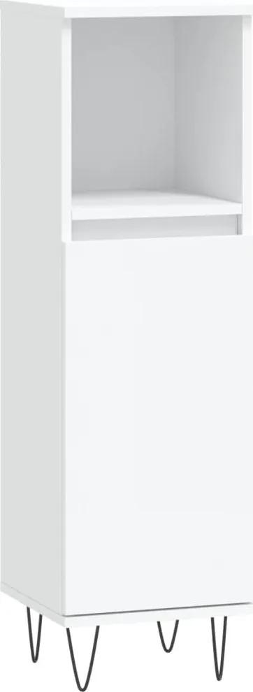 vidaXL 3dílný set koupelnových skříněk kompozitní dřevo [3187789] Barva: bílá s vysokým leskem