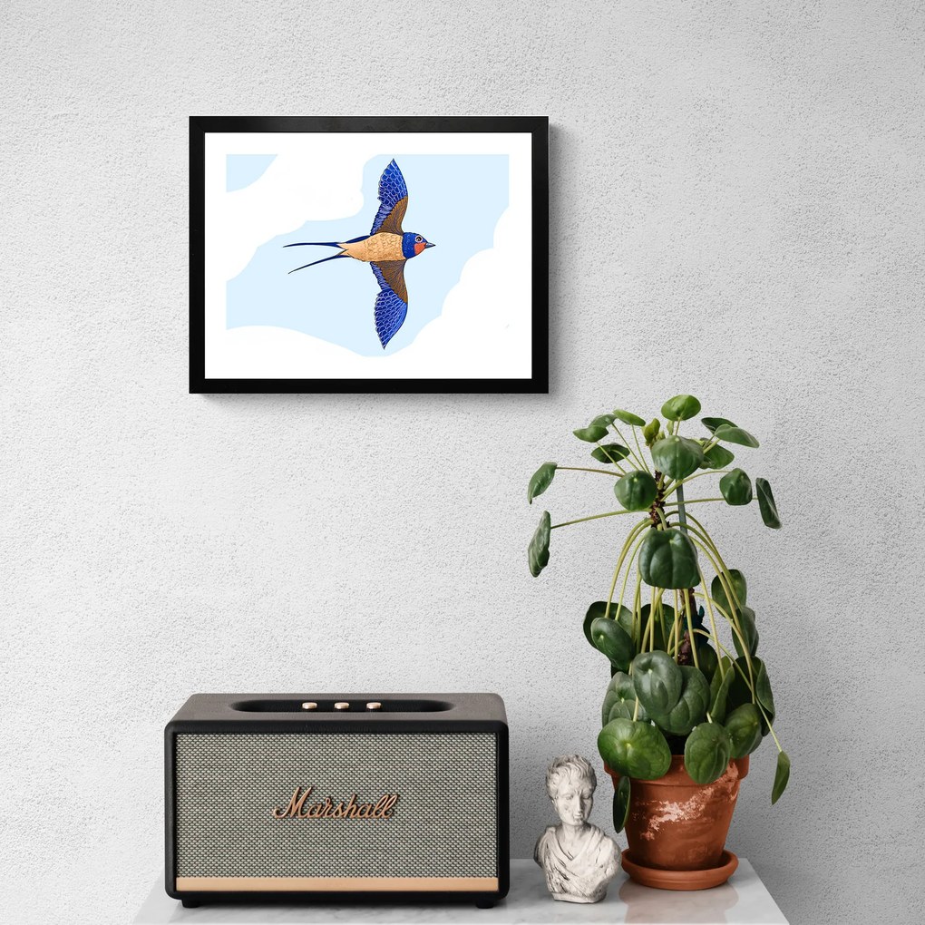 Kristýna Pýchová | Vlaštovka Rám: Bílý, Velikost: 30 x 40 cm