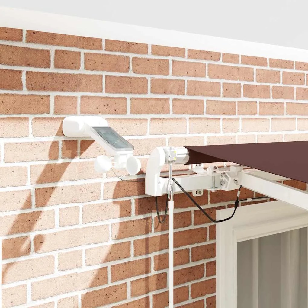 Automatická zatahovací markýza s LED hnědá 300 x 250 cm 3215376
