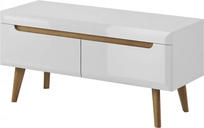 RTV stolek RIDICO 107 bílá / dub riviera (107 x 50) cm
