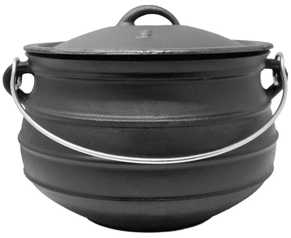 Beefalo, litinový hrnec, potjie, velikost L, litina, kulatý, poklice, 8 l