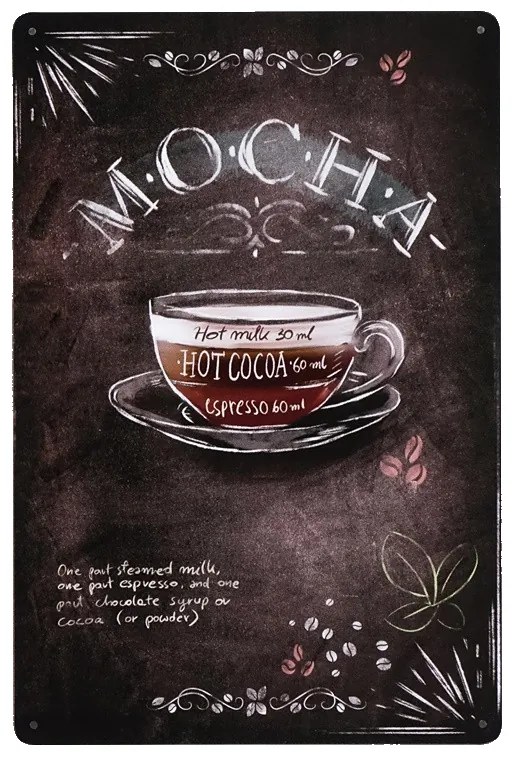 Kovová cedule Mocha Coffee