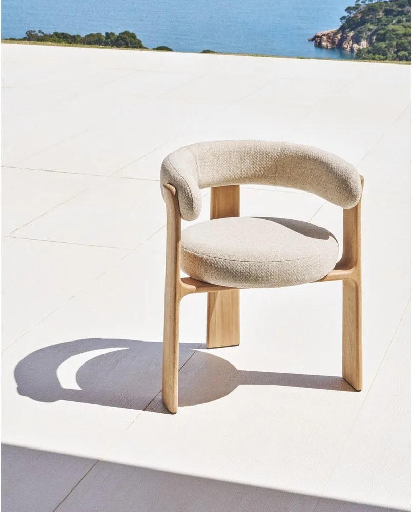 Béžová polstrovaná zahradní židle Granite – Kave Home