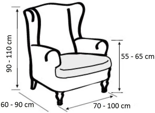 Forbyt Multielastický potah na křeslo "ušák", modrá, 70 - 110 cm