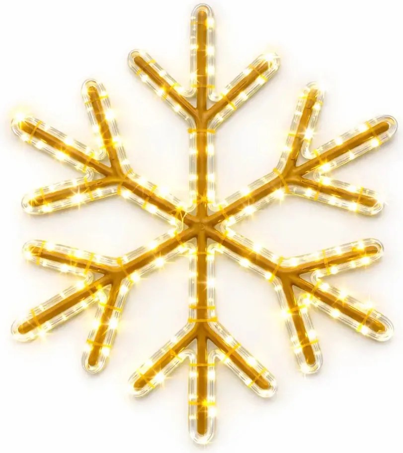 Easy Fix 2D LED světelná vločka VI., Ø 65 cm, teple bílá, závěsný, 3D tisk, IP67