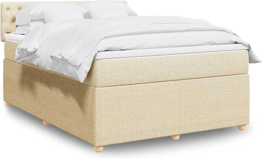 Box spring postel s matrací krémová 140x200 cm textil 3289791