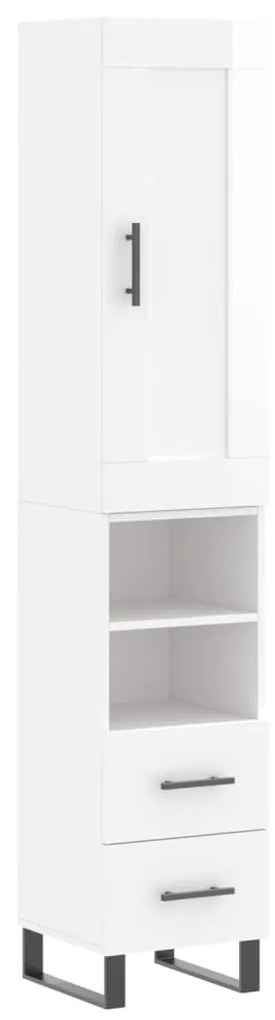 Skříň highboard bílá s vysokým leskem 34,5x34x180 cm kompozit,  3200283