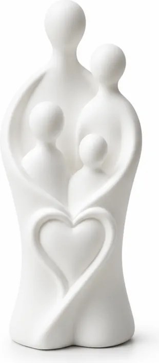 soška, dekorativní, téma rodina a láska, 12,5x6 cm, plast, barva bílá, Dekorino SF20260018