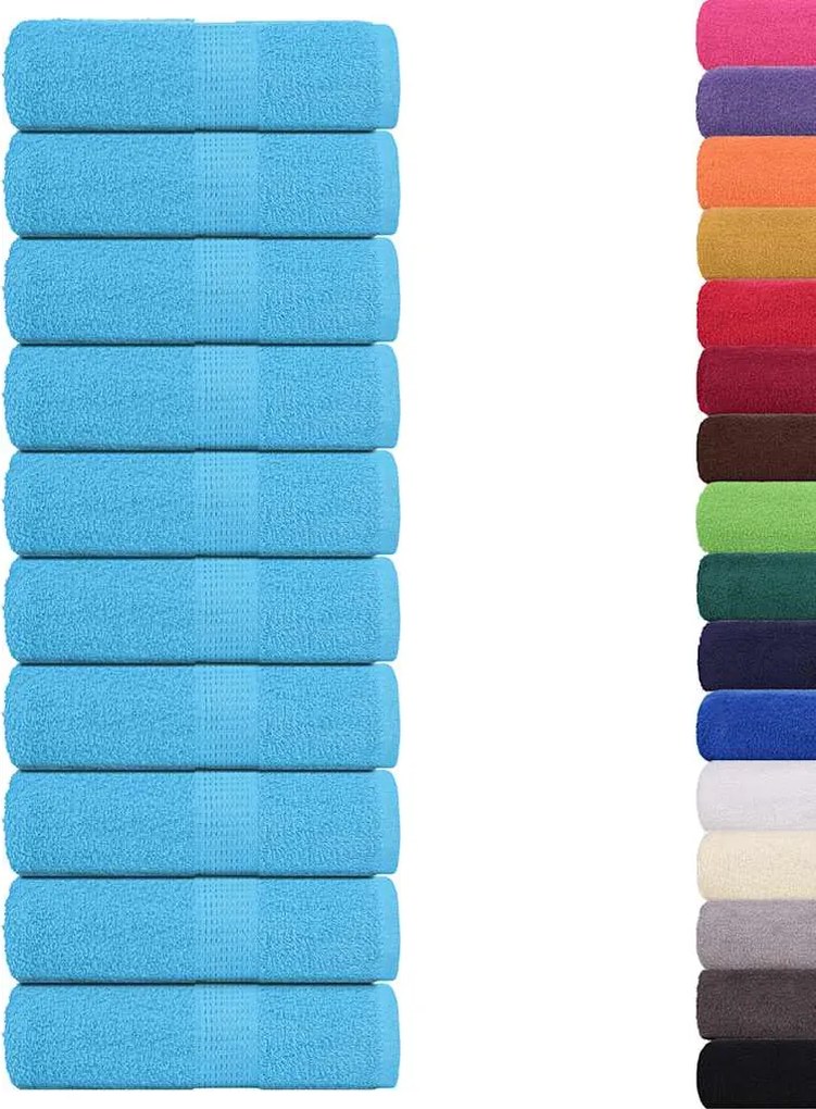 Ručníky pro hosty FROGN 10 ks tyrkysové 30x50 cm 360 g/m² 136973