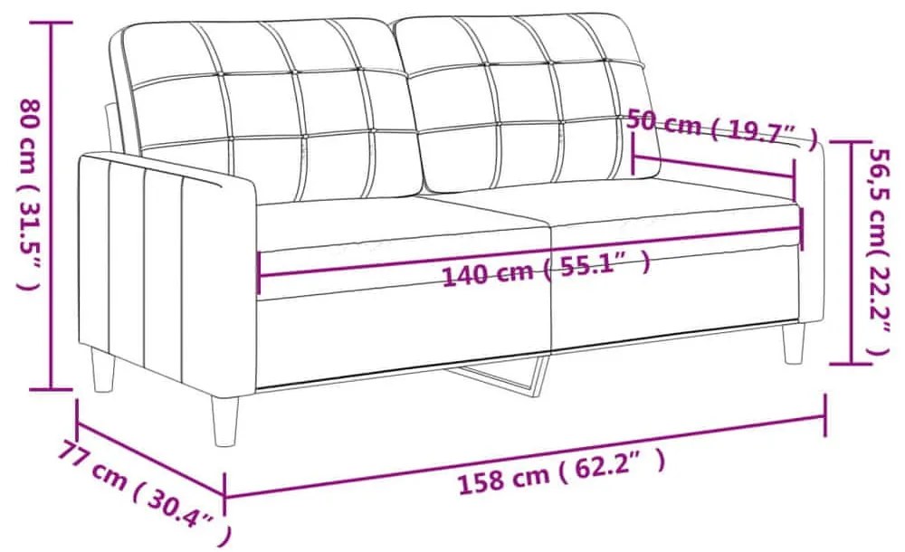 Petromila 2místná pohovka cappuccino 140 cm umělá kůže