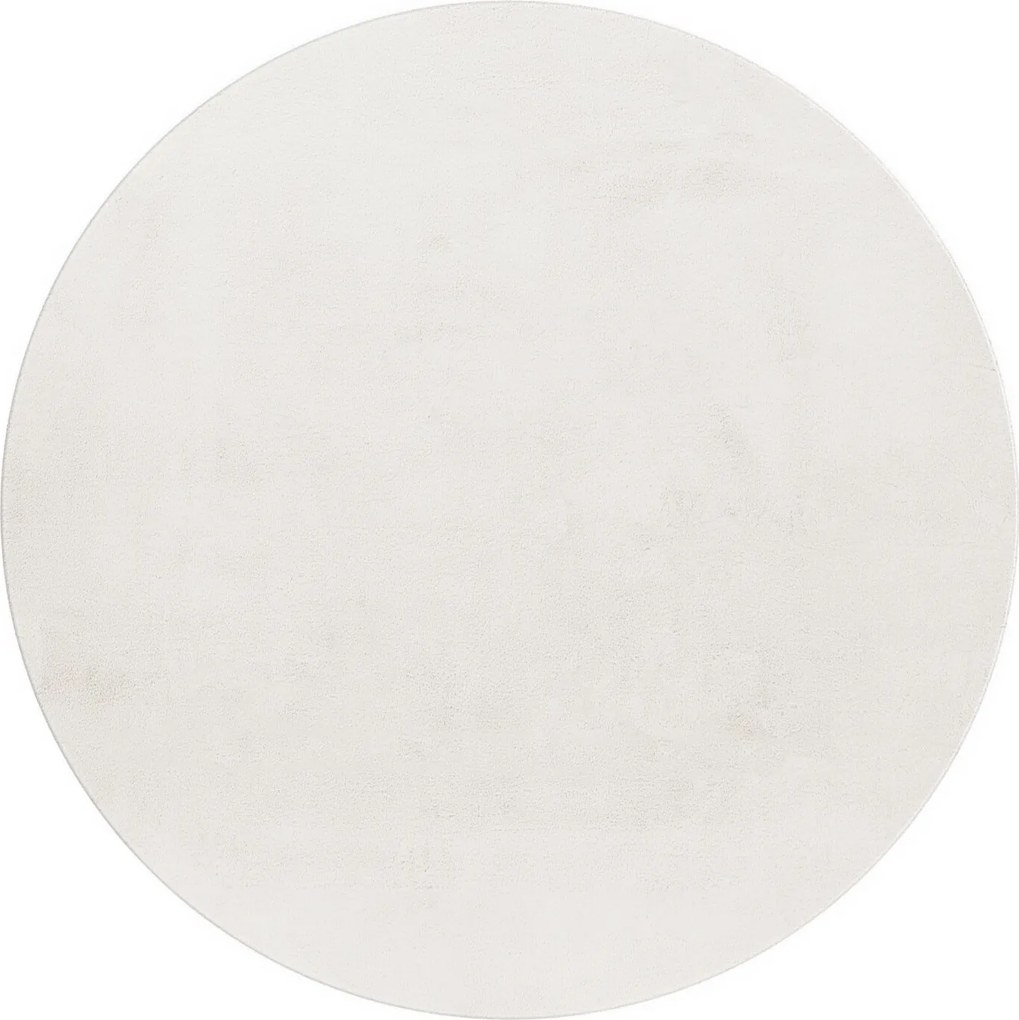 Ayyildiz, Kusový koberec Pouffy 5100 Cream kruh, 120x120 (průměr) kruh, bílá, obývací pokoj