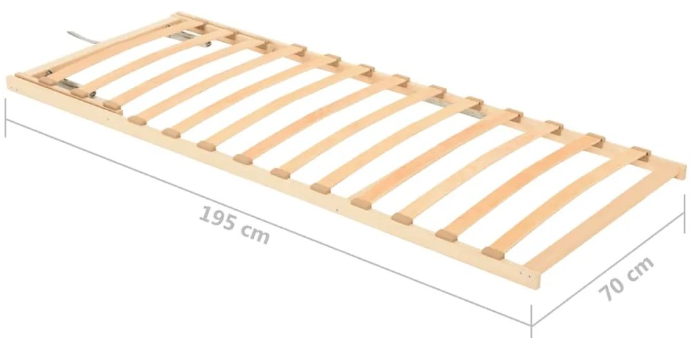 vidaXL Lamelový rošt postele s 13 lamelami polohovací čelo 70 x 200 cm
