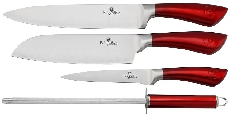Sada nožů 4 ks Burgundy Metallic Line BERLINGERHAUS BH-2011