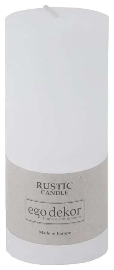 Bílá svíčka Rustic candles by Ego dekor Rust, doba hoření 58 h