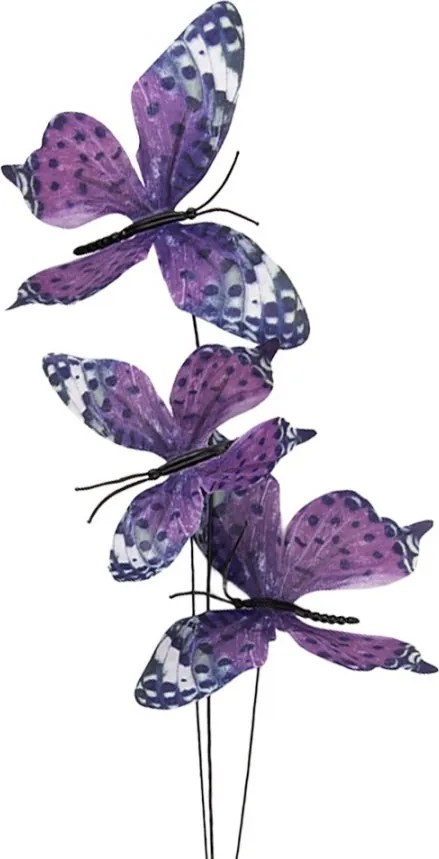 Dekorační větvička s fialovými motýlky Butterfly - 10*10*65 cm