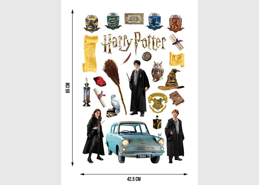 Dětská samolepka na zeď Harry Potter Trio Kouzelníků | 42.5 x 65 cm | DDKM1653