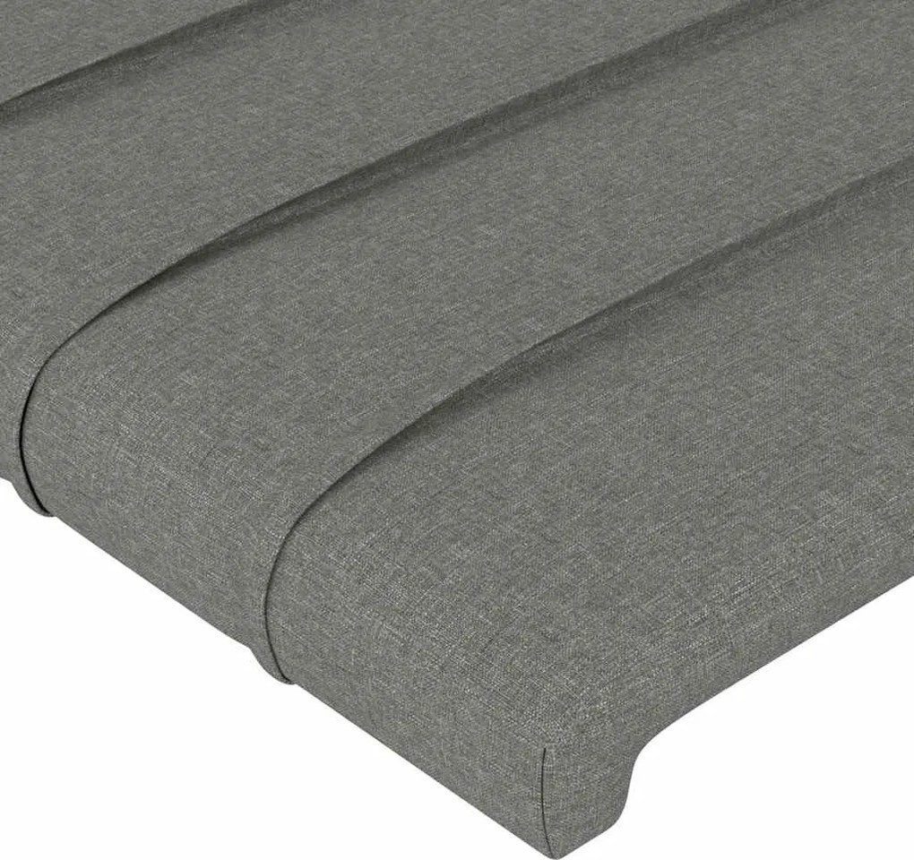 Čelo postele s LED tmavě šedé 180x5x78/88 cm textil 3121767