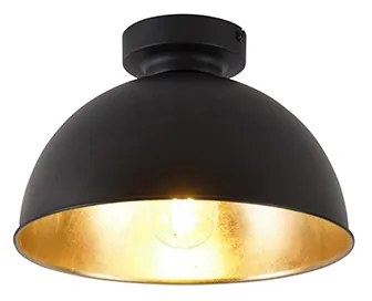 Průmyslové stropní svítidlo černé & zlaté 28 cm - Magnax