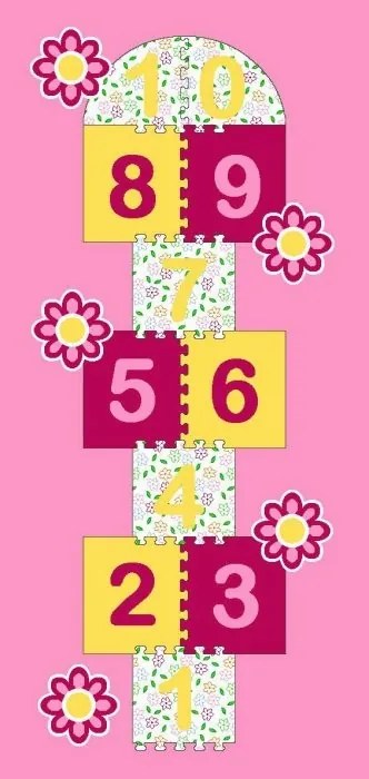 Vopi | Dětský koberec Skákací panák růžový květiny - Skákací panák růžový květiny 95 x 200 cm