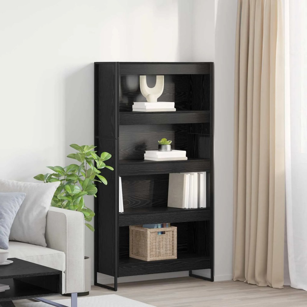 Knihovna 80 x 30 x 155 cm Kompozitní dřevo Černý dub 3403004