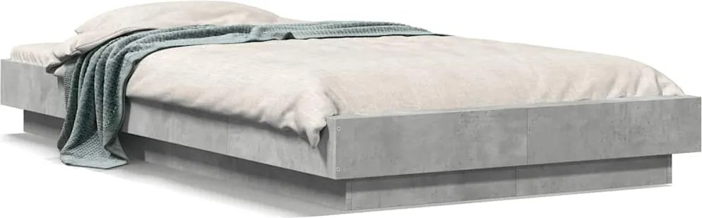 Rám postele betonově šedý 100 x 200 cm kompozitní dřevo 3281206