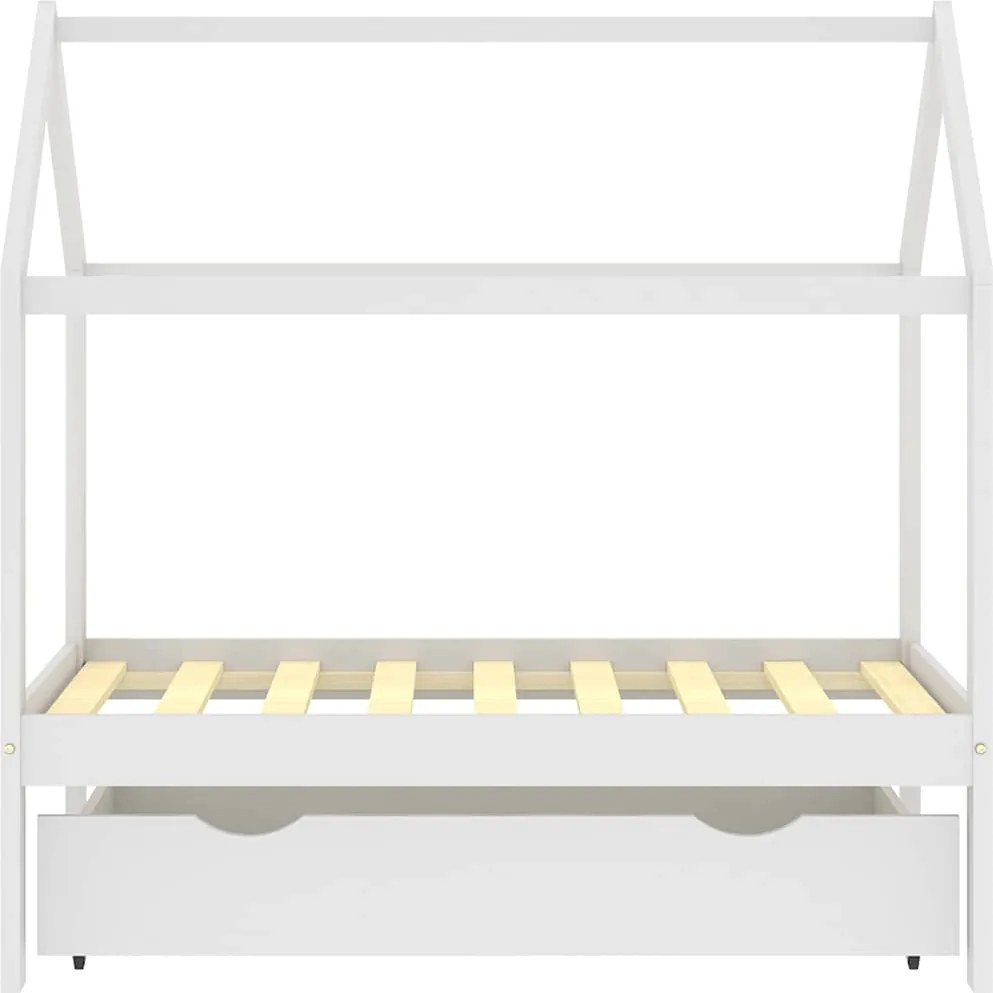 Rám dětské postele se zásuvkou bílý masivní borovice 70x140 cm 322139