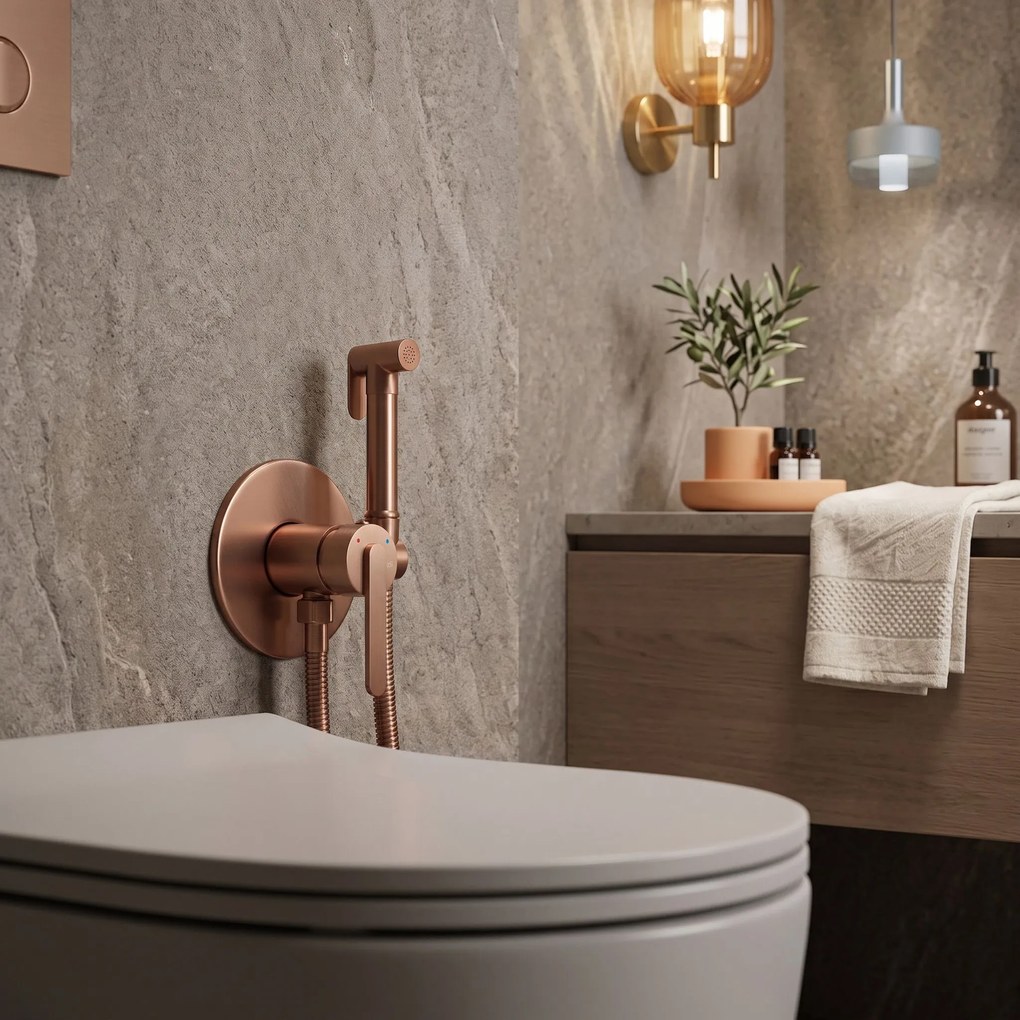 Rea, Podomítková bidetová baterie Rea Ontario Brush Copper, REA-B4505