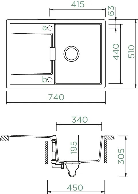 Granitový dřez Schock Mono D-100S Magma