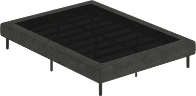 HOMCOM čalouněný rám postele 140x190 cm, rám postele s potahem z chenillu, 10 dřevěných latí, 9 pevných nohou, šedá