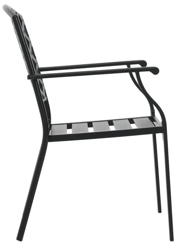 Stohovatelné zahradní židle 2 ks ocelové černé,  44265