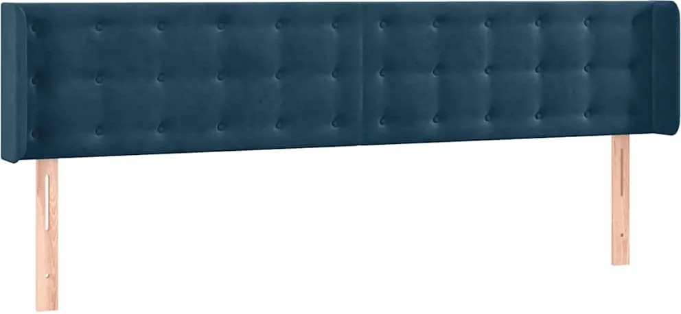 Čelo postele typu ušák tmavě modrá 163x16x78/88 cm samet 3119260