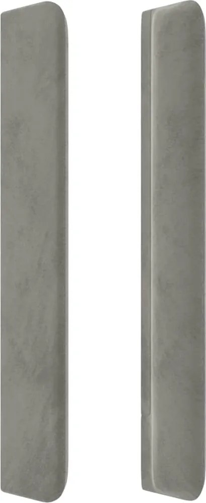 Čelo postele typu ušák světle šedé 183x16x118/128 cm samet 3119780