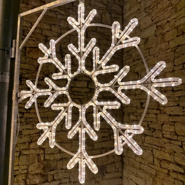 Easy Fix 2D LED světelná vločka X, Ø 85 cm, teple bílá, závěsný, 3D tisk