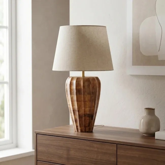Designová stolní lampa Lignea přírodní