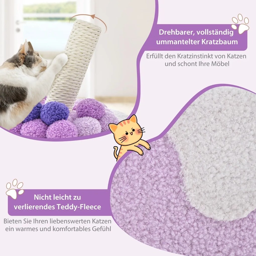 Costway Cat tree škrábací soudek ve tvaru mléčného čaje se sisalovými kolíky