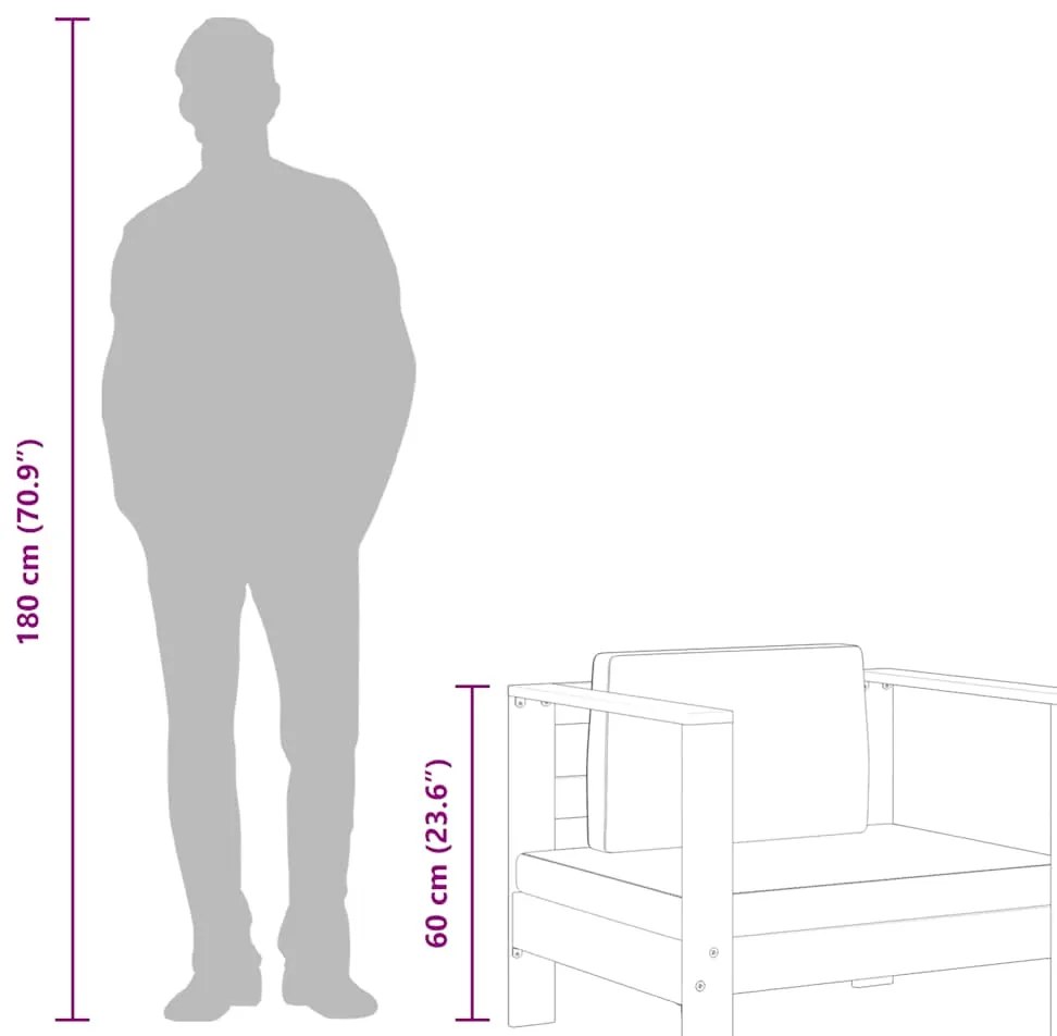 vidaXL Marketos Zahradní křeslo s poduškou krémové masivní akáciové dřevo