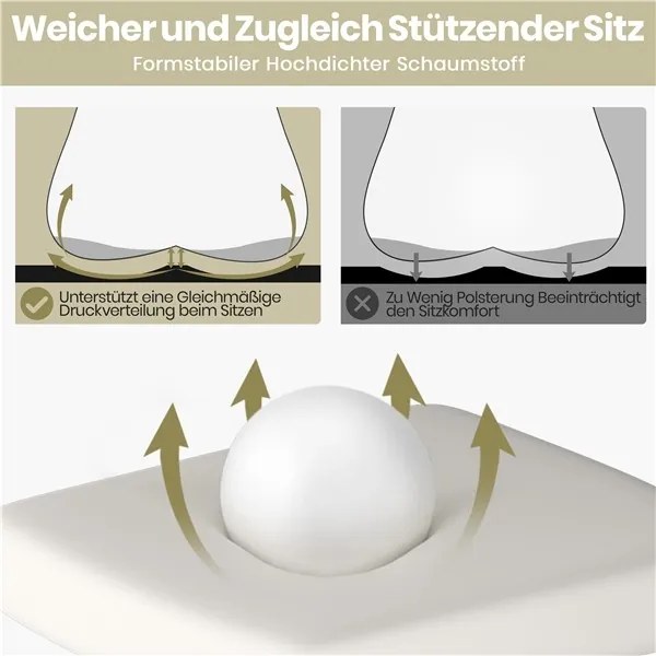 Kancelářská židle Yaheetech – béžová, 70 cm (délka) × 70 cm (šířka) × 121,5 cm – 131,5 cm (výška), polyesterová tkanina piké (267591701991)